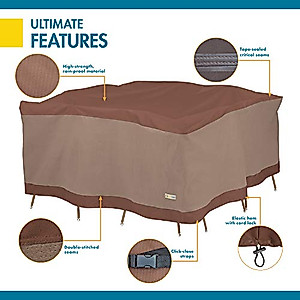 Duck Covers Ultimate Waterproof Square Patio Table and Chair Set Cover, 74 Inch