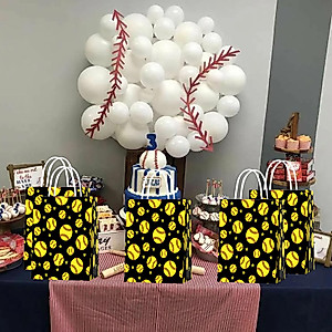 HABDJILTY 20 Pcs Softball Party Decorations Softball Party Bags with Handles,Softball Sports Themed Design for Party Favors Supplies
