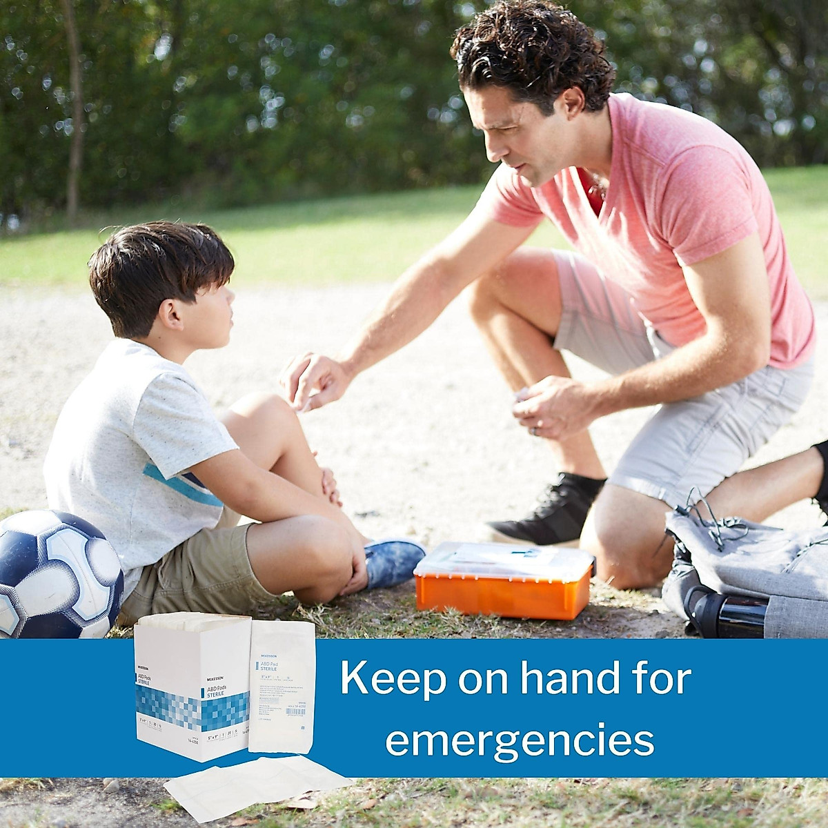 McKesson Abdominal Pads, Sterile, Nonwoven Cellulose, 5 in x 9 in, 20 Count, 1 Pack