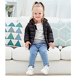BFUSTYLE Kids Winter Coat Black Girl Boy Down Alternative Jacket Toddler Ultralight Clothing Halloween Christmas Birthday Gift (Black, 18-24 Months)