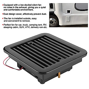 Aramox Vent Fan, 12V 4W Vent Fan with Shutters Vent One‑Way Side Strong Wind Air Camper RV Accessories