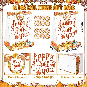 Erweicet Fall Party Favors 72 PCS Autumn Slap Bracelet DIY Stickers Plastic Straws Silicone Bracelets Tattoo Stickers Gift Bags for Kids Fall Harvest Party Classroom Rewards Goodie Bag Filler