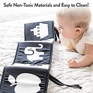 Spiggly Black and White High Contrast Soft Baby Book – Newborn Toy for 0-3 Months Visual and Brain Development – Infant Tummy Time Toy – Sensory Toy for Babies 0-6 Months