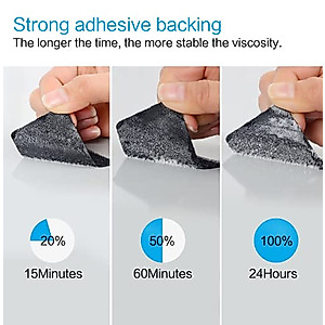 Industrial Strength Sticky Back Fastener | 2 x 6 Inch 6 Sets | Interlocking Tape Mounting Tape for Carpet, Couch Cushions, Pedal Board - Black