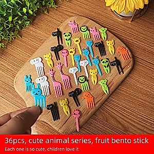 HENWAFX Animal Food Picks for Kids, Cute Cartoon Animal Fruit Food Toothpicks,Reusable Lunch Picks for Kids Bento, Lunch Bento Box Picks for Toddler,kids lunch accessories (animal)