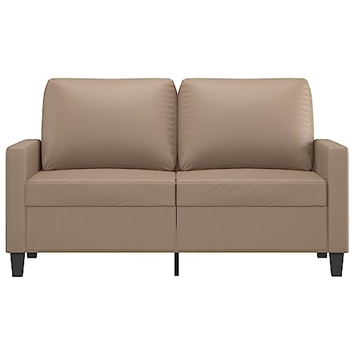 GOLINPEILO Modern Loveseat Sofa Couch 2-Seater Sofa, Small Upholstered Sofa for Bedroom, Apartment, Office,Small Spaces, Cappuccino 54.3"x30.3"x31.5" Faux Leather -AA