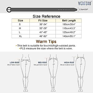 WERFORU 2 Pack Women Leather Belt Waist Skinny Dress Belts Solid Pin Buckle Belt for Jeans Pants