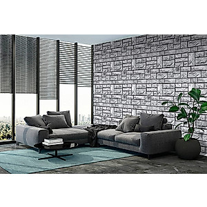 CONCORD WALLCOVERINGS ™ 3D Wall Panels, Pack of 6 - Natural Stone Block Design in Grey, Realistic Textured PVC Panels, 17.5" x 23.75", Covers 17.31 sq.ft., Model 573SG