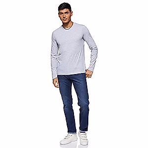 A|X Armani Exchange Men's Basic Long Sleeve Jersey Crew Neck Tee, Heather Grey, Large