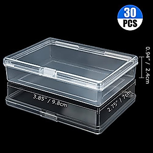 30PCS Playing Card Case Clear Plastic Gaming Game Card Holder Organizer, Snaps Closed Clear Card Box Small Hard Plastic Card Storage Box, Empty Trading Card Storage Box 3.8x2.7x0.94 Inch