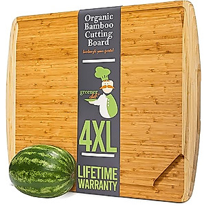 4XL Bamboo Extra Large Cutting Board for Kitchen 36 x 24 - Wood Countertop 24 x 36 Cutting Board - Wooden Extra Large Cutting Board 36 x 24 Butcher Block - Greener Chef