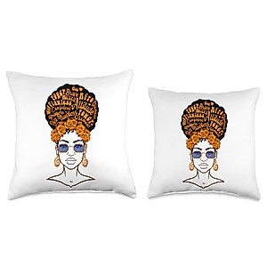 Goddess Shopp Women Beautiful Melanin Poppin Queen Black Girl Magic Throw Pillow, 18x18, Multicolor