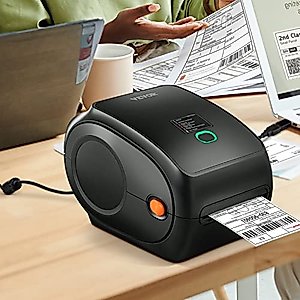 VEVOR Direct Bluetooth Thermal Label Printer HD(300DPI), All in One BT-USB Cable Dual-use Shipping Label Printer w/Automatic Label Recognition, Support Windows/MacOS/Linux/Chromebook/Android/iOS