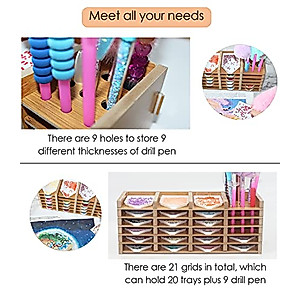 24 Grids Diamond Painting Tray Holder, Multi-Boat Trays Organizer Drill Pens Holder, Diamond Art Accessories Tools with 21 Trays