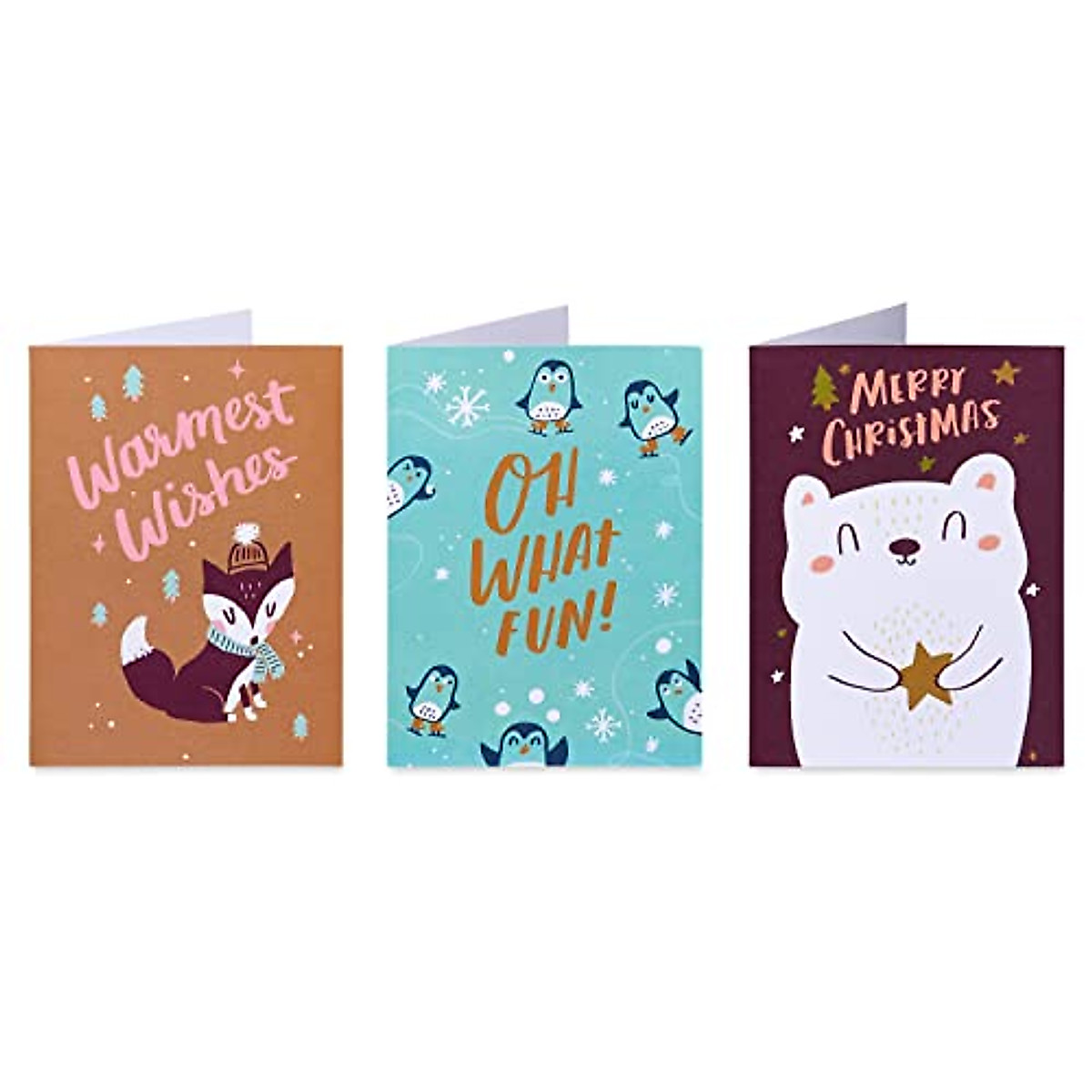 American Greetings Holiday Cards with Envelopes for Christmas, New Years and More, Cute Animals (48-Count)