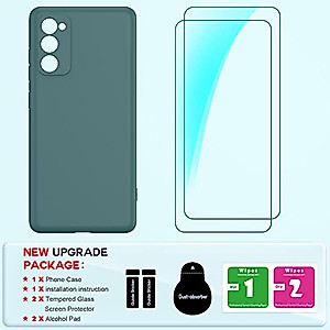 LeYi Samsung Galaxy S20 FE Case, Liquid Silicone & Microfiber Liner with 2-Pack Tempered Glass Screen Protectors, Green
