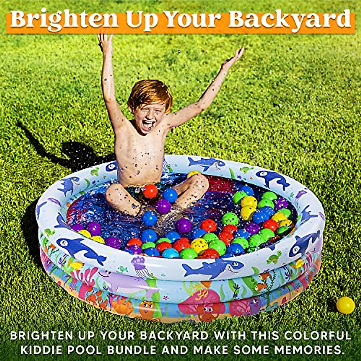 JOYIN 2 Pack 47" Baby Pool, Float Kiddie Pool, Inflatable Baby Swimming Pool with 3 Rings, Seasonal Merriment for Children, Indoor and Outdoor Water Game Play Center for Toddlers