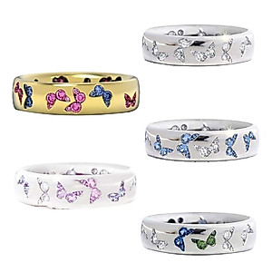 AIPUDE Exquisite Jewelry Ring Love Rings Fashion Women Butterfly Cubic Zirconia Inlaid Finger Ring Wedding Party Jewelry Wedding Band Best Gifts for Love with Valentine's Day