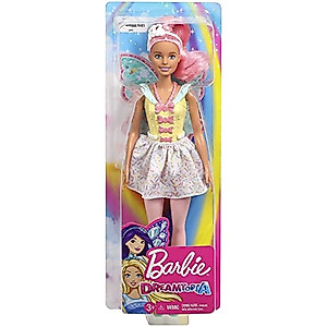 Barbie Dreamtopia Fairy Doll, Approx 12-Inch, with A Colorful Candy Theme, Pink Hair and Wings, for 3 to 7 Year Olds
