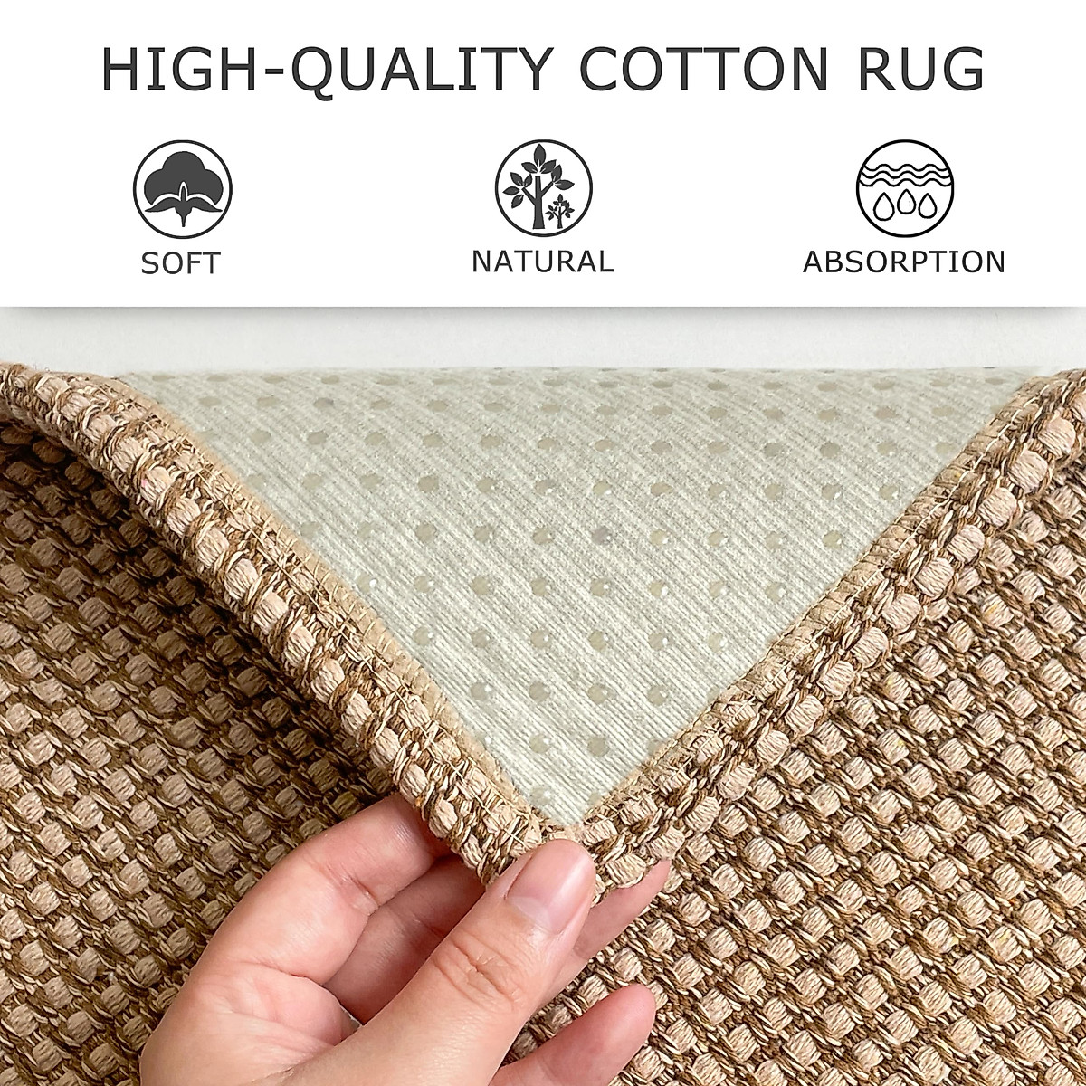 KOZYFLY Boho Hallway Runner Rug 2x5 ft Washable Hallway Carpet Runner Natural Rubber Backed Kitchen Rug Cotton Entryway Runner Rugs Floor Rugs for Kitchen Bathroom Entryway Bedroom