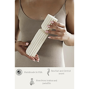 LAWA Spiral Spire Candle - Large Beautiful Handmade Pillar Scented Soy Wax Candle Elegant Bubble Aesthetic Candle Housewarming Gift Home Room Shelf Decor Idea White (Set of 2, White)…