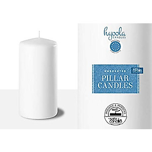 Hyoola White Pillar Candles 2-inch x 4-inch - Unscented Pillar Candles - Set of 4 - European Made