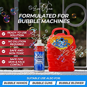 Bubble Solution (32 oz) - Bubbles for Bubble Machine, Made in USA | Premixed Bubble Solution Refill - Non-Toxic Bubble Solution for Parties, Weddings, Birthdays, & More – Outdoor Bubble Juice