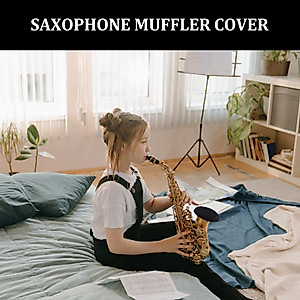 1 PC Sax Horn Hat Saxophone Cover Saxophone Muffler Cover Alto Sax Practice Mute Music Instrument Cover Saxophone Horn Hat Cover for Saxophone Black Fleece Trumpet Cap
