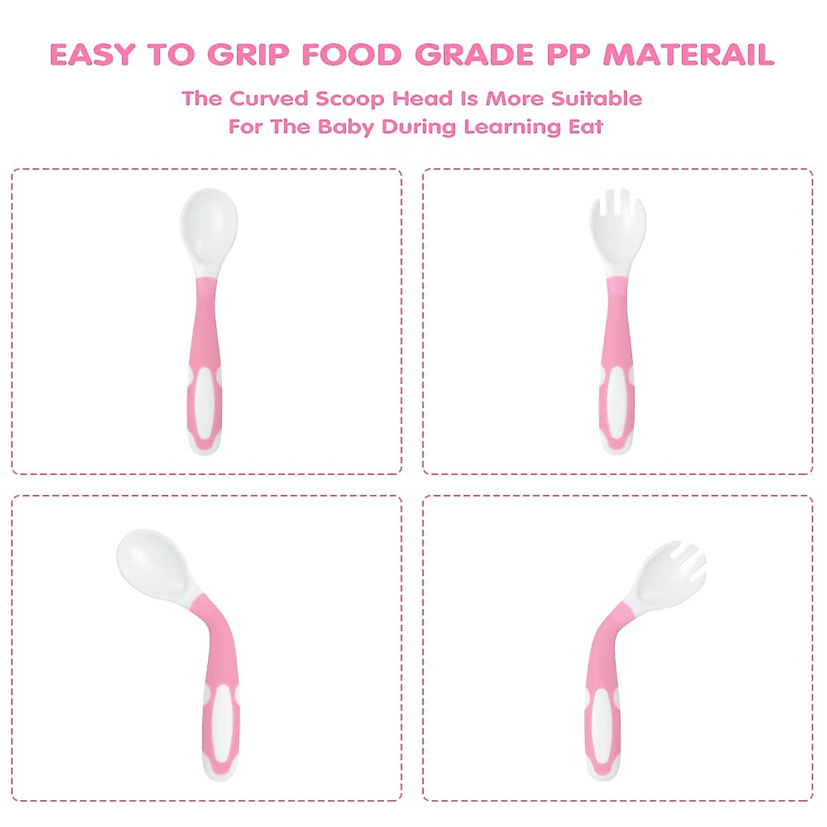 Vicloon Suction Plates for Baby, Silicone Suction Dishware Plate with Spoon and Fork,Toddler Plates Bear Shape,Divided Plates Stay Put with Suction Feature, Silicone Grip Dish for Dishwasher(Pink)