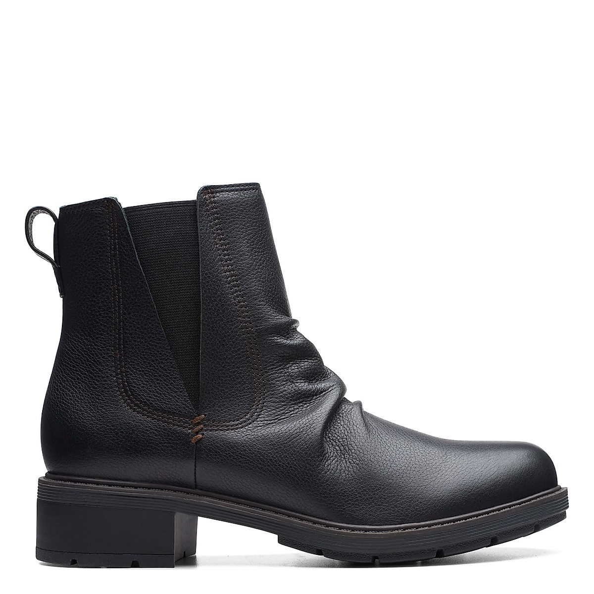 Clarks Women's Hearth Rose Mid Calf Boot, Black Leather, 10 Wide