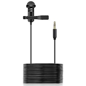 weishan Lavalier Mic Compatible with GoPro HERO11 Black, HERO10，HERO9 Action Cameras, Media Mod, Max - Lapel Microphone 3.5mm, 10ft