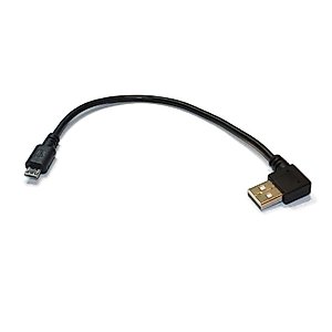 ozzmaker Short USB Cable (6 inches/15cm) Right Angle USB(Male) - to Micro B(Male) - Black