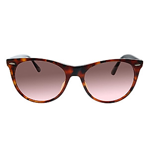 Ray-Ban Rb2185f Wayfarer II Low Bridge Fit Polarized Round Sunglasses, Red Havana/Photochromic Red Gradient Bordeaux, 55 mm