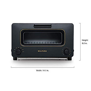 BALMUDA The Toaster | Steam Oven Toaster | 5 Cooking Modes - Sandwich Bread, Artisan Bread, Pizza, Pastry, Oven | Compact Design | Baking Pan | K01M-KG | Black | US Version