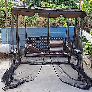 Lixada Outdoor Swing Chair Mesh Net Ultra Large Mosquito Net Zipper Closure Netting Curtain Water Resistant Patio Seater Mesh Canopy Cover