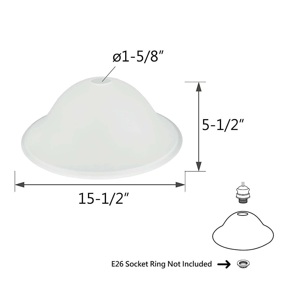 Aspen Creative Frosted 23101-21 Transitional Style Replacement Torchiere Glass Shade, 5-1/2" high x 15" Diameter