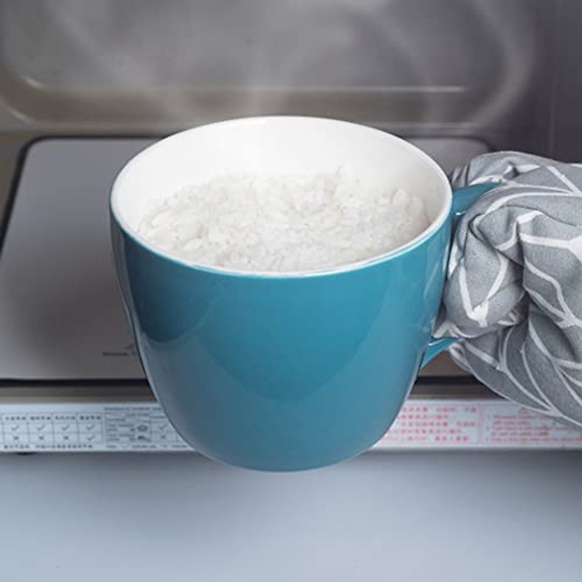 MECOWON 30 OZ Porcelain Coffee Mugs, Set of 2 Large Mugs for Soup, Cereal and Salad (blue)