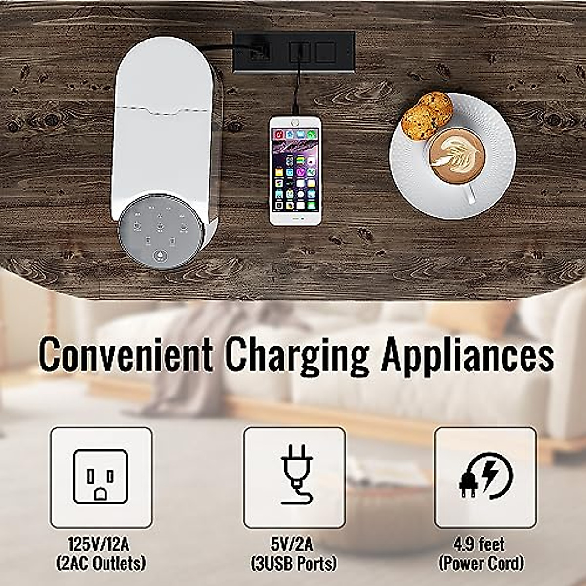 GEBAROW TV Stand for 75+ Inch TV, Entertainment Center with Adjustable Shelf, Rattan TV Console with 2 Storage Cabinets, Mid Century Modern TV Console Table for Living Room Bedroom (Black)