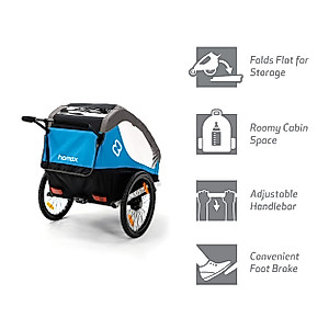 Hamax Traveller Two Seat Bike Trailer + Stroller (Black/Blue)