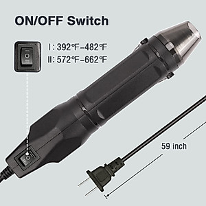 LDK Mini Heat Gun, 4.9Ft 300W Dual Temperature 392℉ & 662℉ Hot Air Gun for Shrink Wrapping, Epoxy Resin & Vinyl, Craft Embossing, Phone Repair Heat Gun