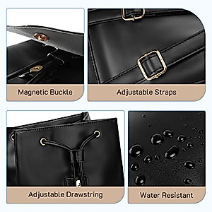 Missnine Small Backpack Purse for Women Fashion PU Leather Mini Backpack Girls Ladies Travel Bag Casual Daypack Black