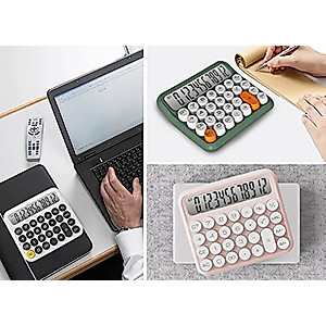 LOCOCK Standard Function Desktop Calculator, 12-Digit Large LCD Display and Big Round Buttons for Office, School, Home,Business Use (Pink)