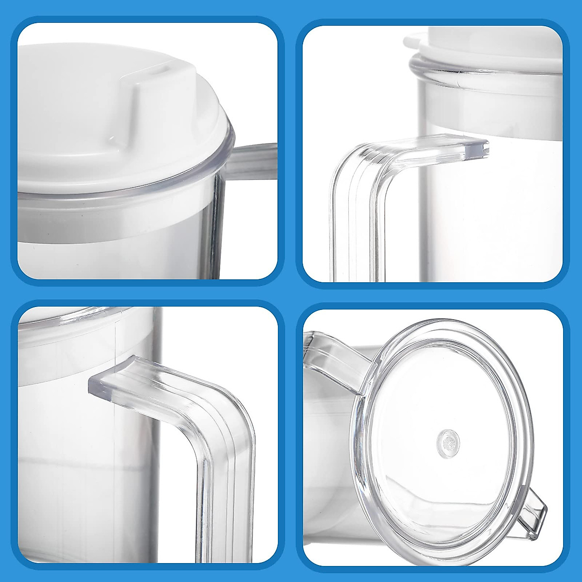 Eaasty Adult Sippy Cup 2 Handle Plastic Mug 10 oz No Spill Cups for Elderly Spill Resistant Lightweight Drinking Mug with Easy to Grasp Handles for Hot and Cold Beverages(6 Pcs)