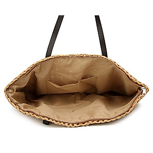 Straw Bag Classic Concise Handbag Shoulder Bag Exquisite Handwoven Retro Tote Bags for Beach Travel and Daily Use