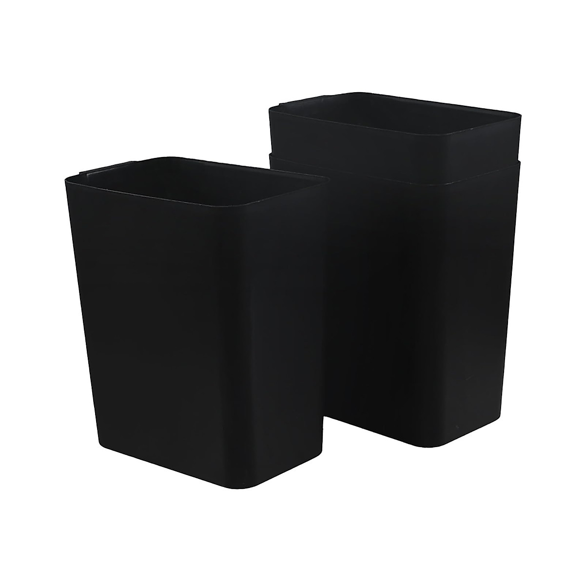 Yarebest 3-Pack 4.5 Gollon Plastic Garbage Can, Black Open-Top Waste Bins for Bathroom, Kitchen, Office, Home