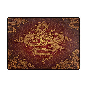 ALAZA Chinese Culture Dragon Area Rug Rugs Carpet for Living Room Bedroom 7'x5'