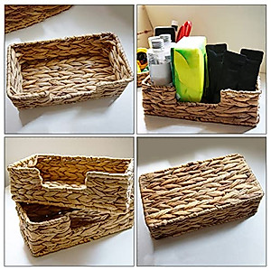 Cabilock Desktop Napkin Holders Sorage Cupboards Cube Water Tea Storage No Woven - Style Rustic Kitchen Willow Toys Cosmetic Clothes Baskets Nursery Organizing Rattan Lid Tray Wicker