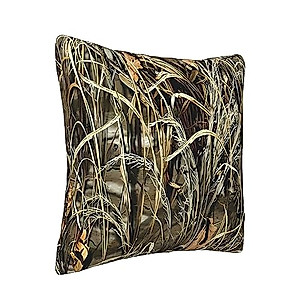 DEHIWI Camo Yellow & Green Throw Pillow Covers Super Soft Morden Decorative Pillows Case Invisible Zipper Cushion Cover for Sofa Couch Bedroom Living Room 16"X16"