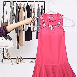 HomGarden Standard White Plastic Hangers, 100 Pack Plastic Tubular Clothes Hangers Adult Clothing Hangers