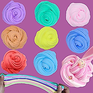 UIVIEHIR 8 Pack Butter Slime Kit for Kids, Two-Toned Colorful Stress Relief Toys, Birthday Gifts, Party Favors for Girl Boys 6 7 8 9 10 11 12